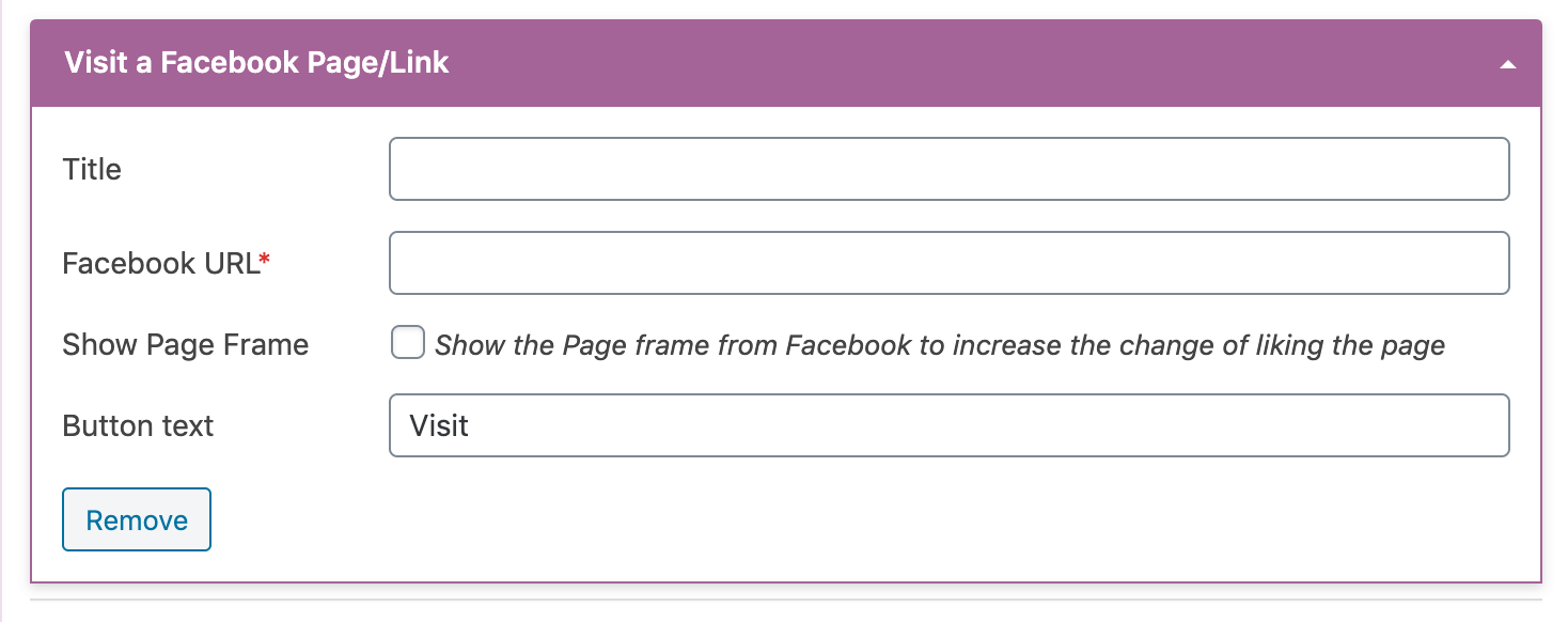 Visit a Facebook Page/Link - Simple Giveaways
