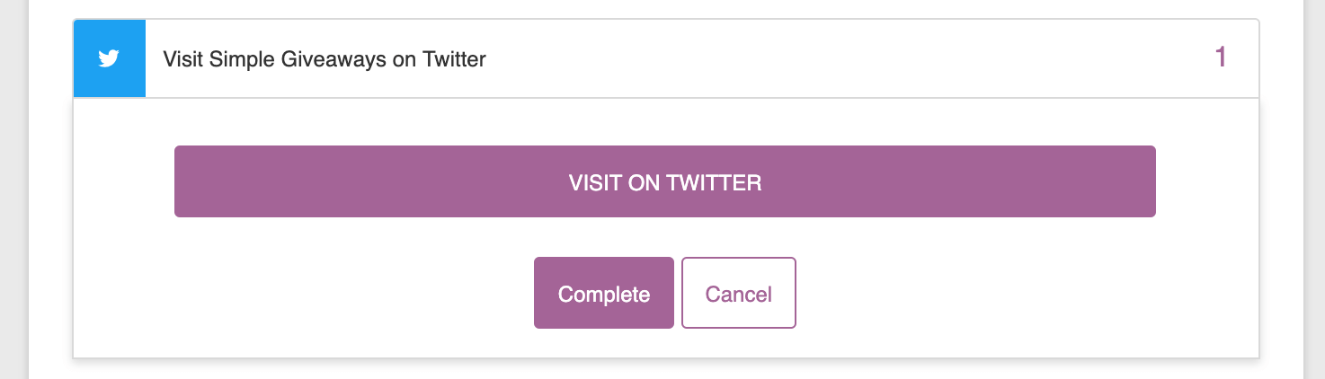 Visit Twitter Profile - Simple Giveaways